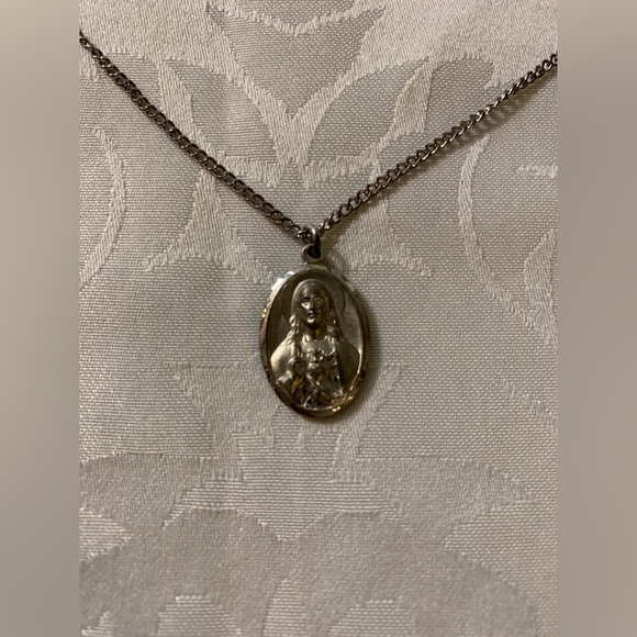 Jewelry | Sterling Silver Sacred Heart Of Jesusol Scapular Medal Chain ...